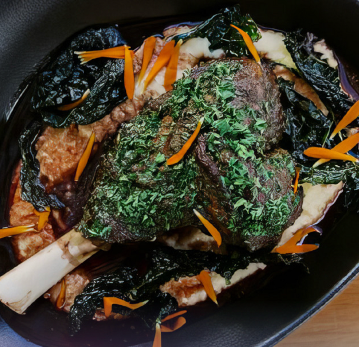 Kinross Kitchen Recipes: Braised Lamb Shank with Parmesan Polenta